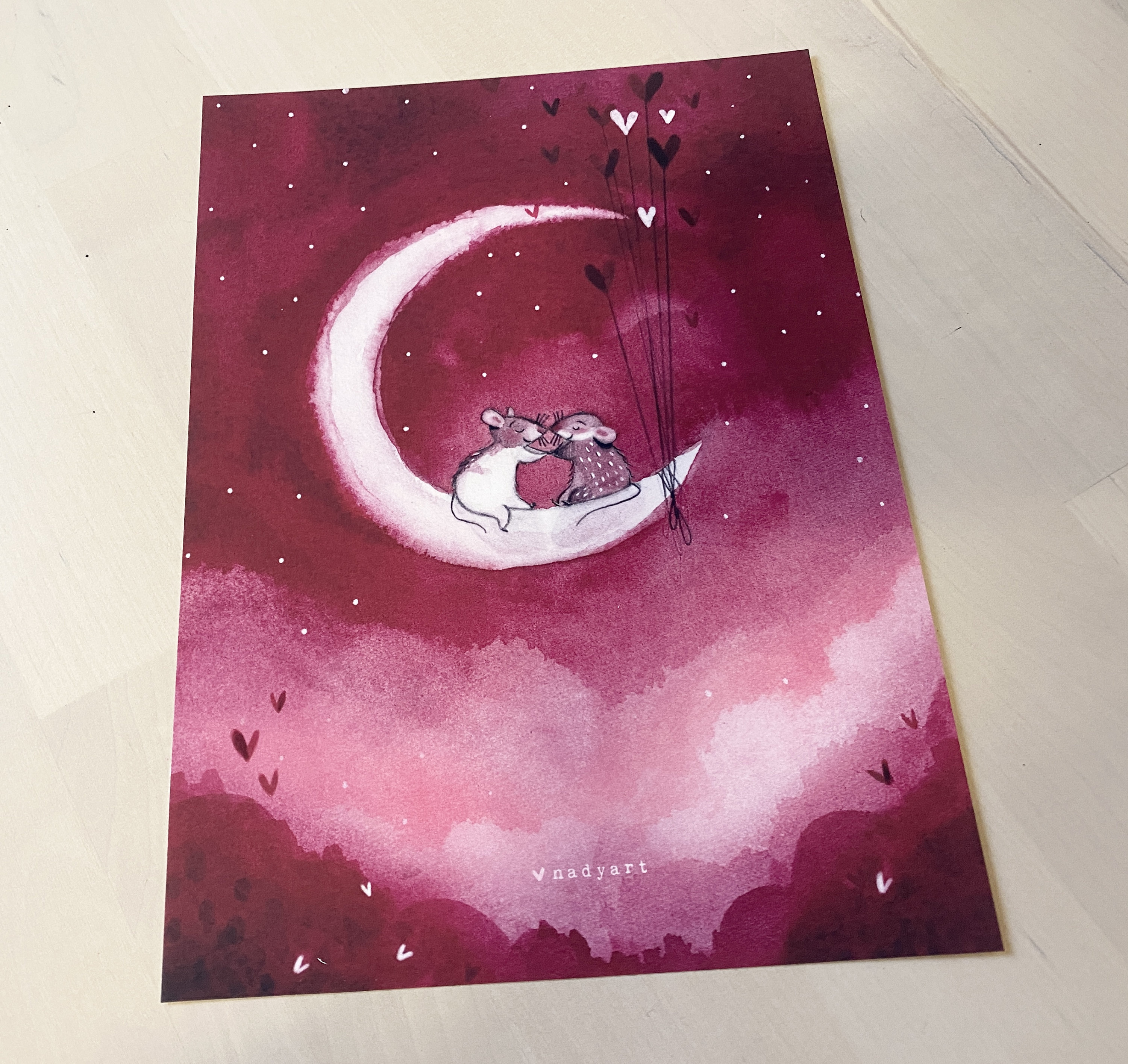 B32: Cupid 2022 Love Couple on the Moon Cupid Art - Etsy