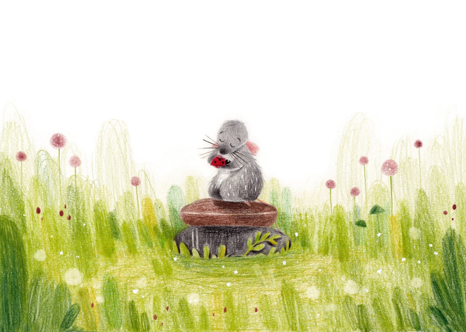 B40: You Are Loved | Cute Rat/mouse Art Print Colour Pencil Style - Etsy