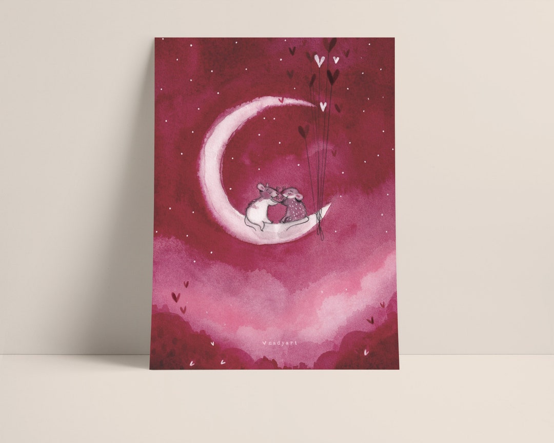 B32: Cupid 2022 - Love Couple on the Moon - Cupid Art Collection ...