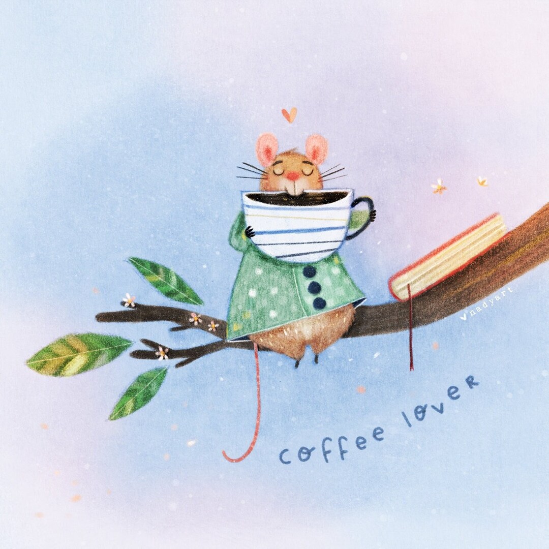 B33: Coffee Lovers Art Print • an Ode to Coffee Moments • Illustrated ...