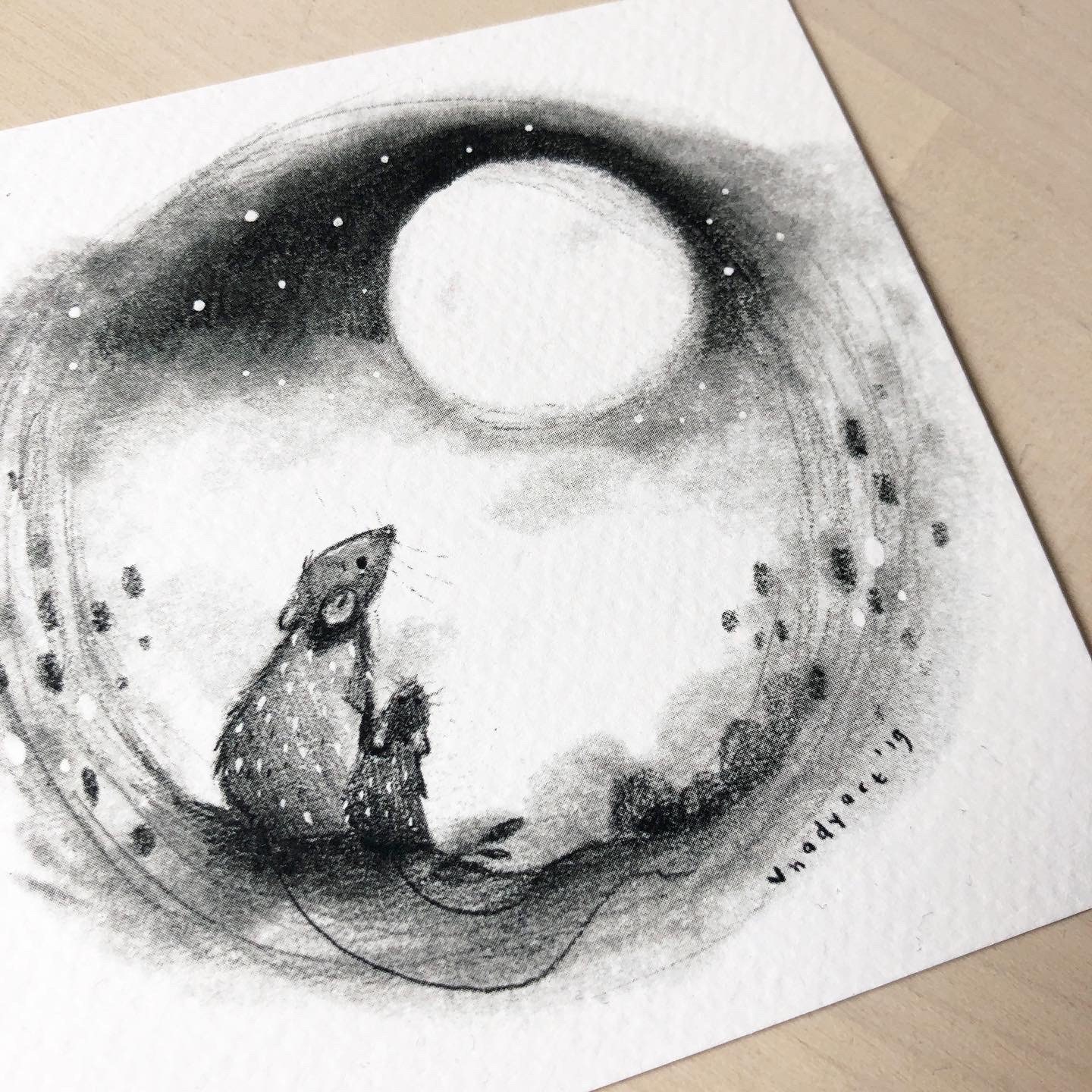 C55: Moon Gazing Art Print | Etsy