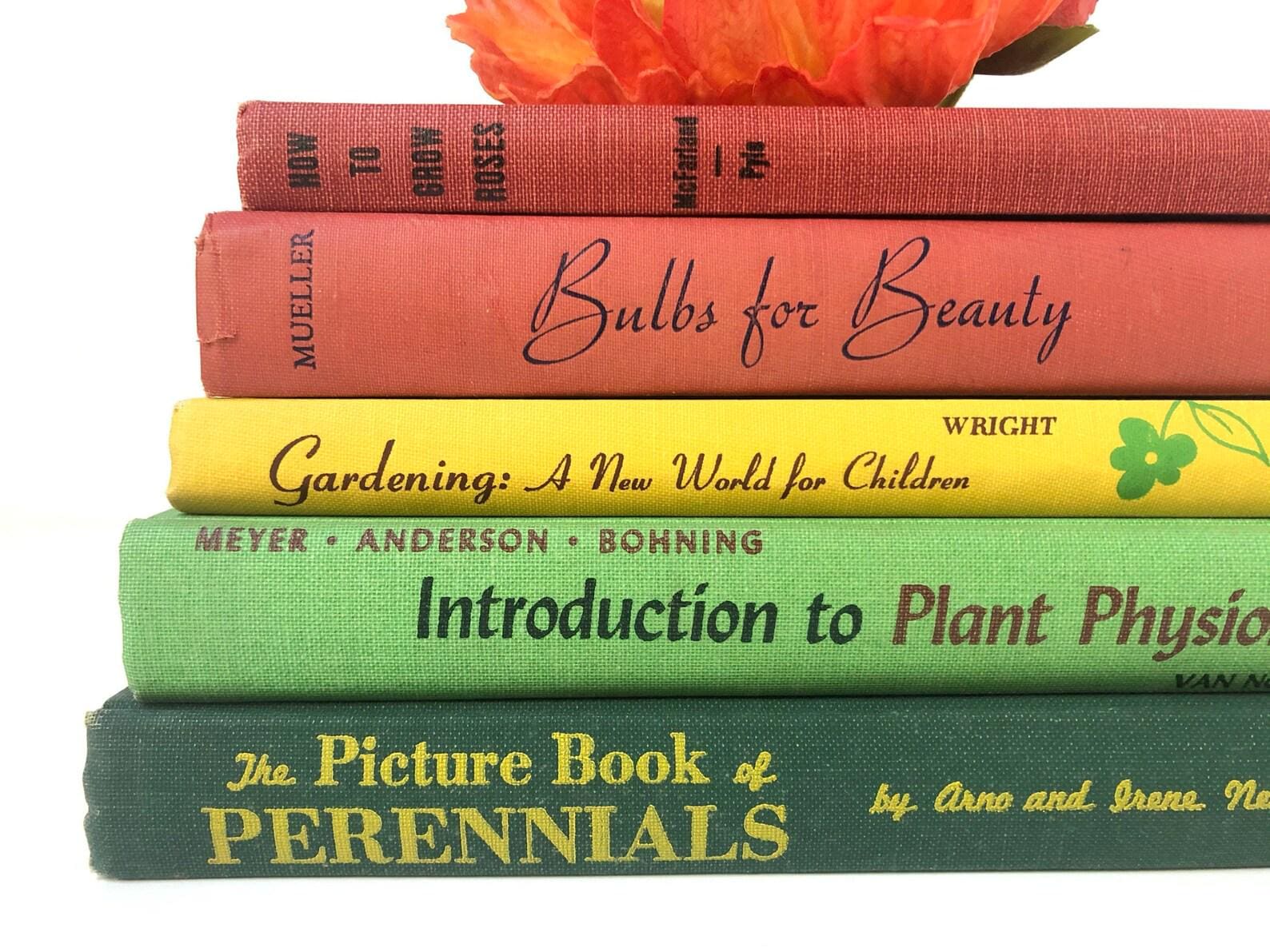 Retro Mid Century Flower/garden Vintage Book Set for Decor, Vintage ...