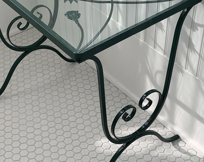 Vintage Restored Mid Century 1950's Metal Daisy Flower Patio Table ...