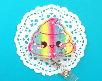 Rainbow Poop Badge - Etsy