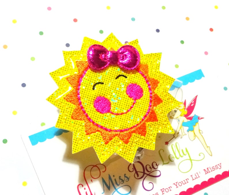 Sunshine ID Badge Reel Sun ID Badge Glitter Badge Holder - Etsy