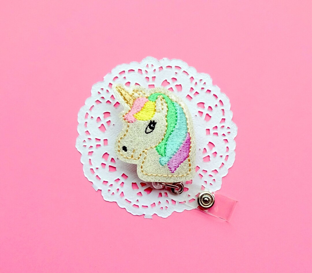 Unicorn Badge Reel Unicorn ID Badge-glitter Badge-retractable - Etsy