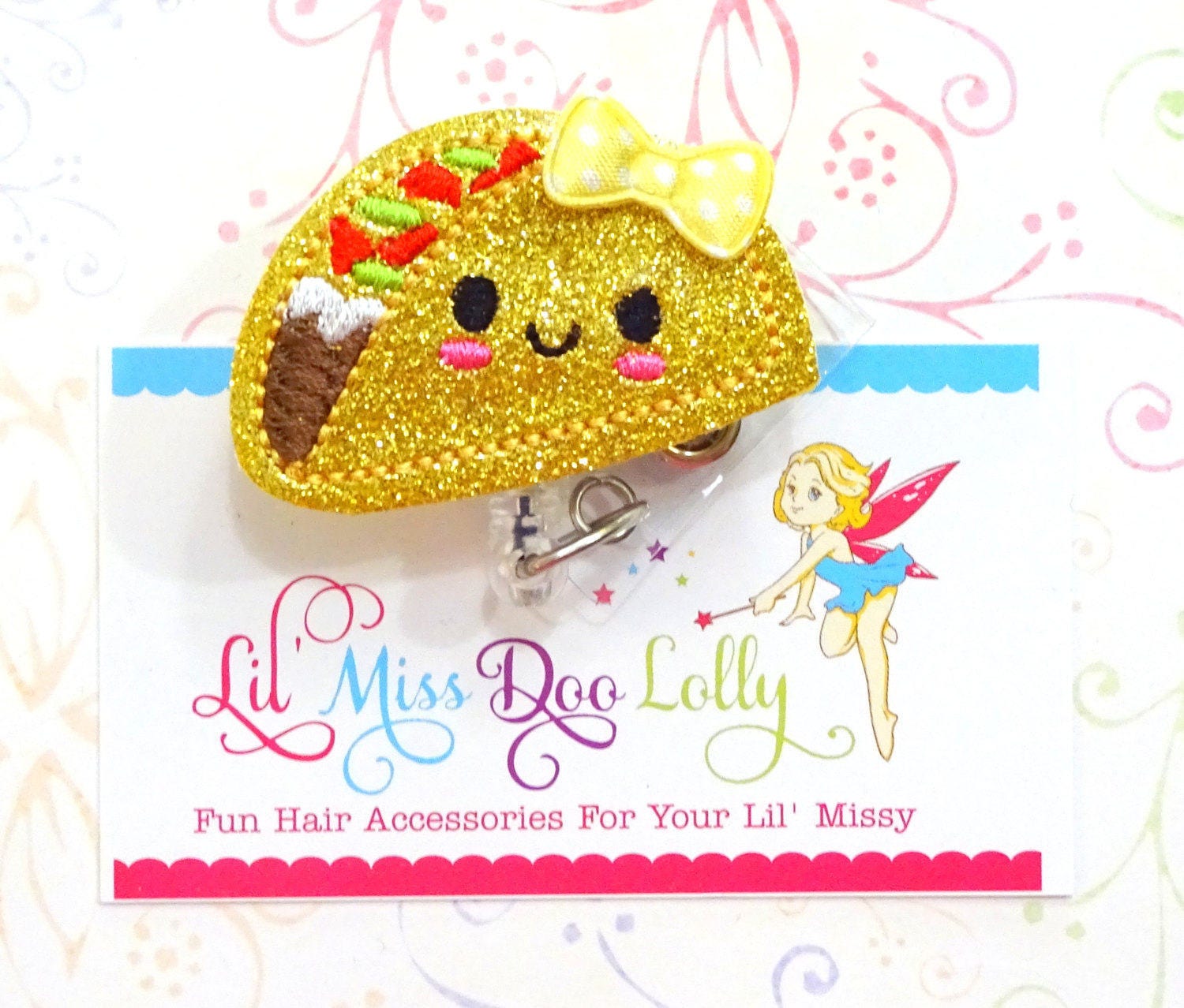 Taco Tuesday ID Badge Glitter Taco Badge Reel Taco Badge | Etsy