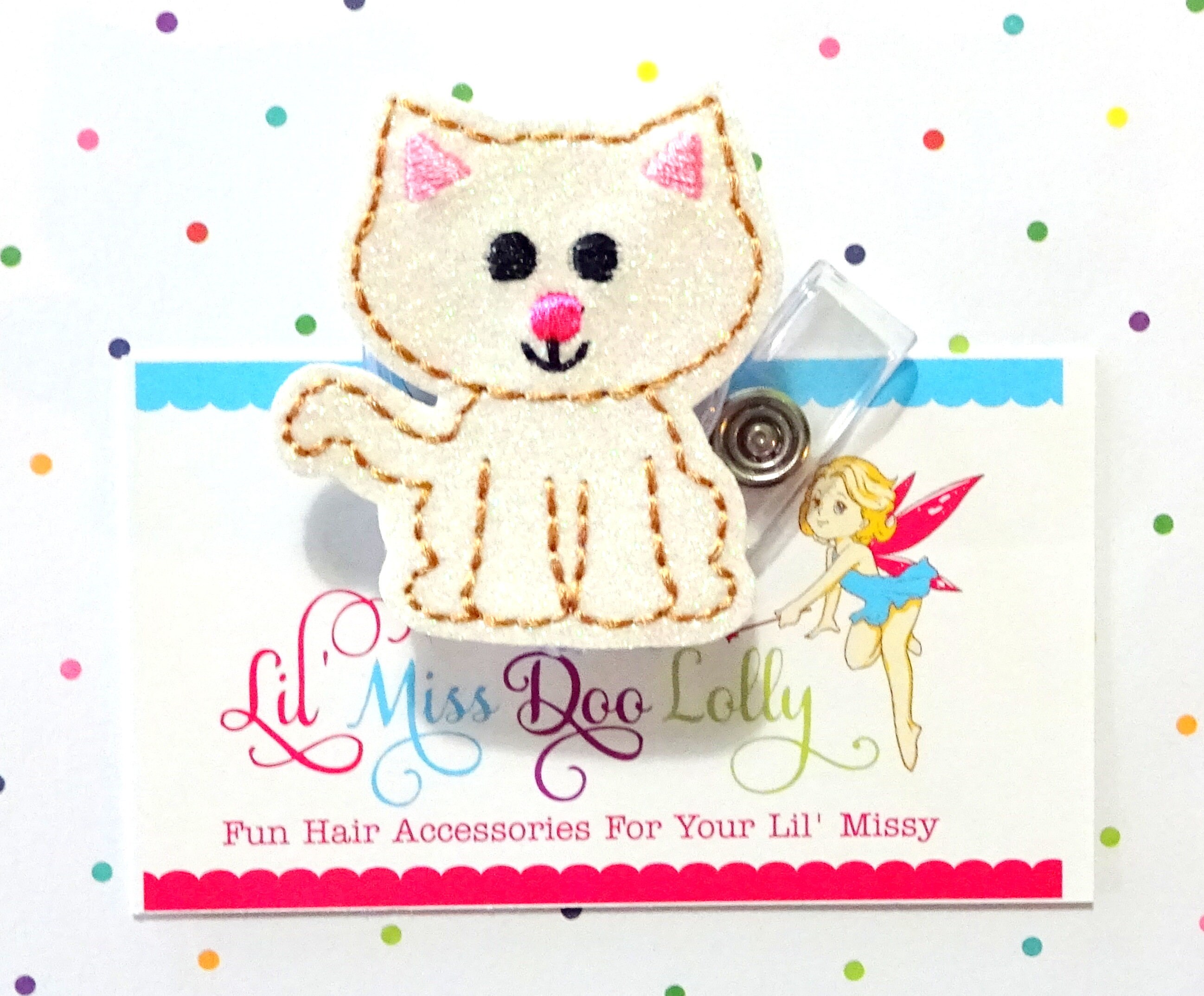 Cat ID BadgeGlitter Badge ReelCat Badge ReelBadge | Etsy