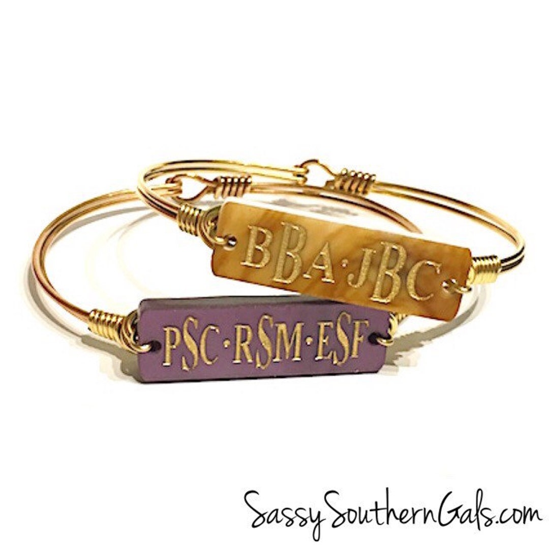 Monogram Bar Bracelet Gift for Her Multi Monogram Bracelet - Etsy