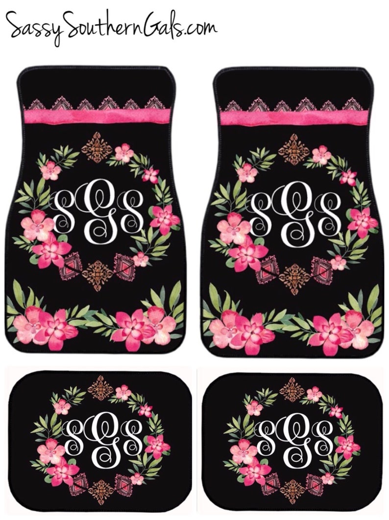 Car Mats Monogram for Women Car Mats Personalized | Etsy