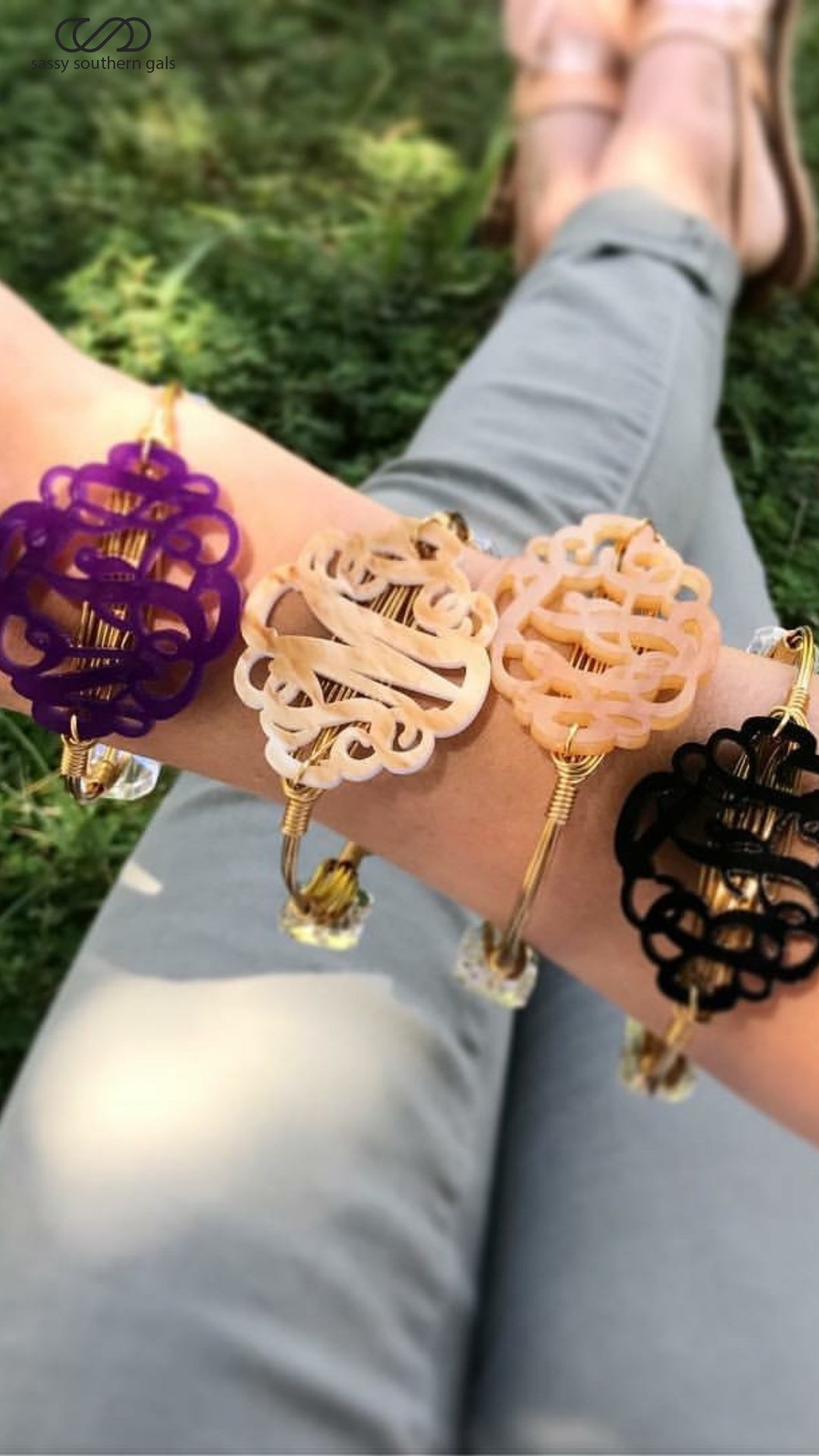 Monogram Bracelet Custom Colors Monogram Gift - Etsy