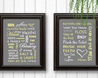 Boys Bathroom Wall Art - Etsy