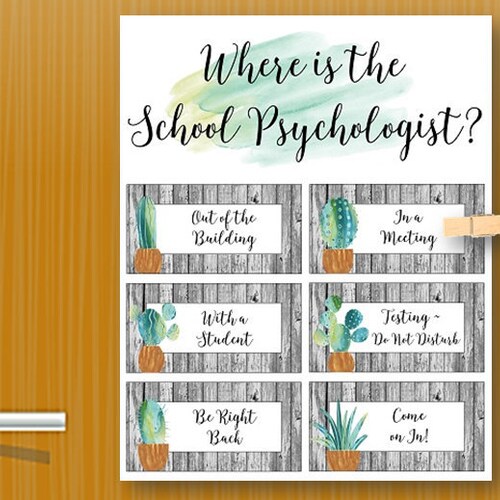 Cactus School Psychologist Door Sign Succulents Office Decor | Etsy