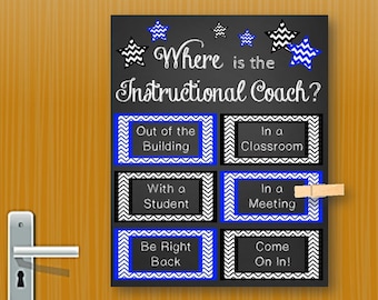 Where is the Instructional Coach Office Door Sign Gift Idea | Etsy