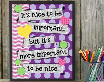 Just Be Nice Poster - Etsy