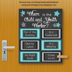 Where is the Child and Youth Worker Door Sign NOT EDITABLE - Etsy