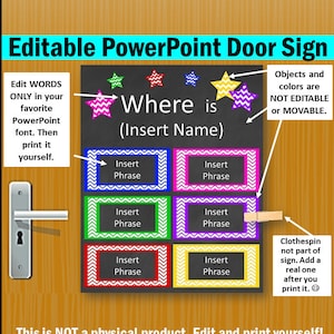 Custom Office Door Sign Personalized, Where Am I Door Sign, Editable ...
