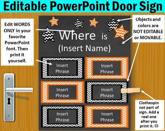 Editable Door Sign, Personalized Custom Door Sign for Office, Where Am ...