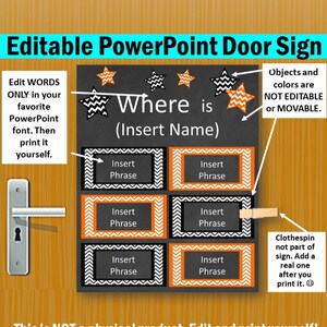 Office Door Sign Personalized Template, Printable Custom Powerpoint ...