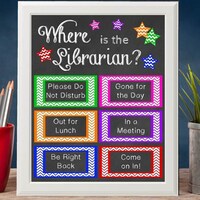 Welcome Library School Sign, Classroom Decor, Printable School Library ...
