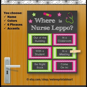 School Nurse Office Sign Custom Name DIGITAL FILE Only, Where is the ...