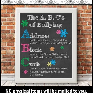 Anti Bullying Poster, Printable Classroom Decor, Classroom Decorations ...
