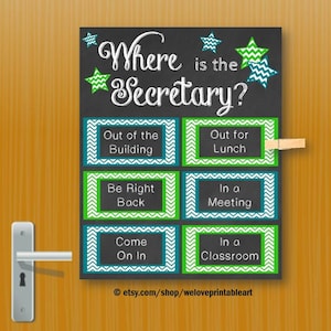 Secretary Gifts / Door Sign / Office Decor / Where is the Secretary ...