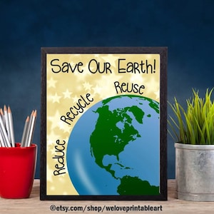 Earth Day, Reduce Reuse Recycle, Teacher Classroom Poster, Earth Day ...