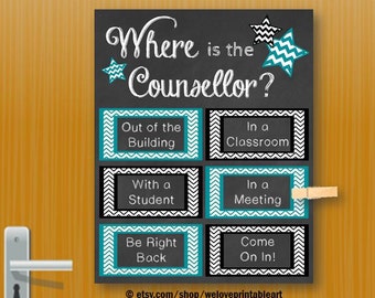 Where is the Counselor Sign, Back to School Counseling Office Door Sign ...