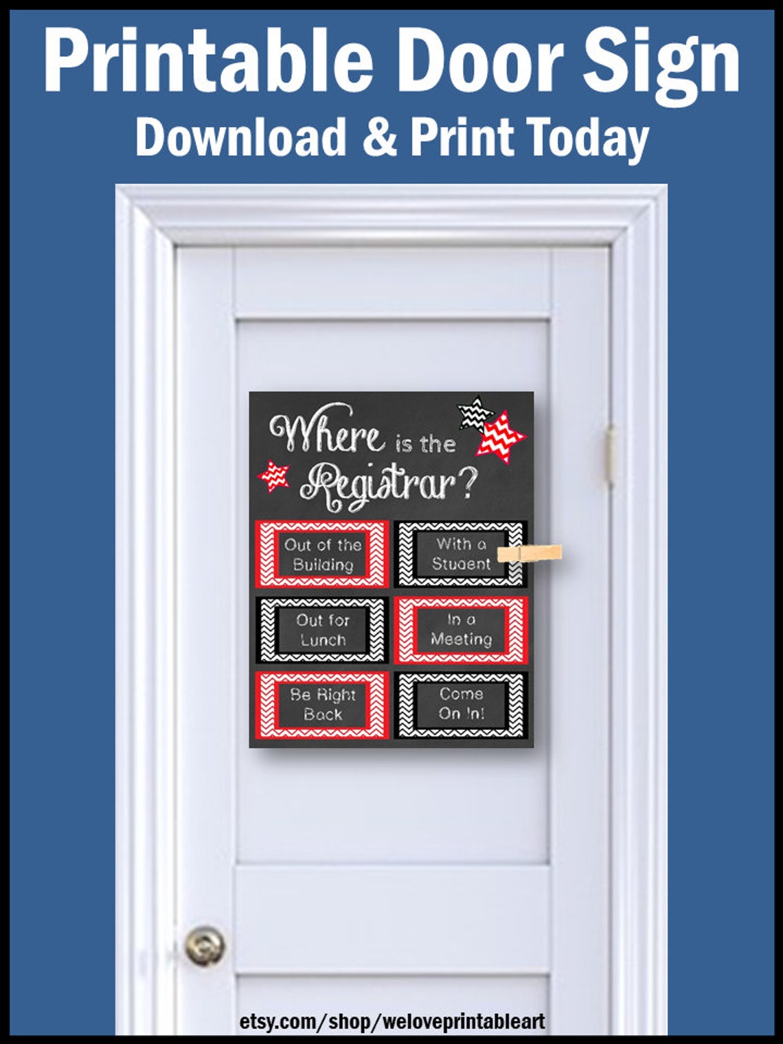 Registrar Office Door Sign, Printable, Not Editable - Etsy