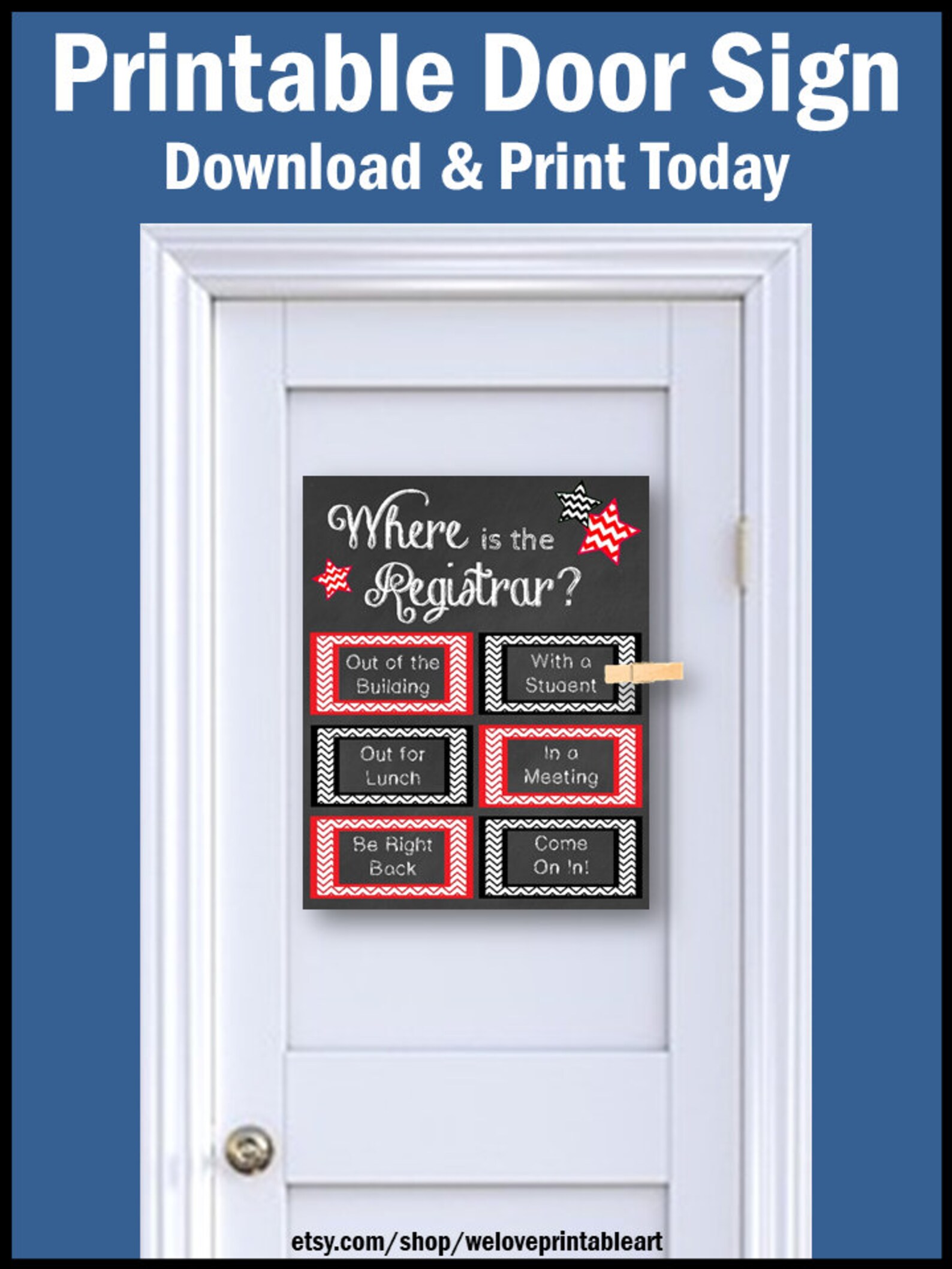 Registrar Office Door Sign, Printable, Not Editable - Etsy