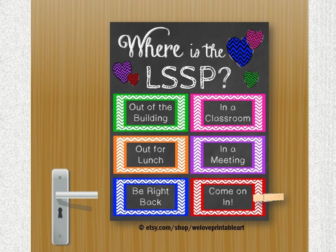 LSSP Gift Idea, School Psychologist Door Sign, PRINTABLE Not Editable ...