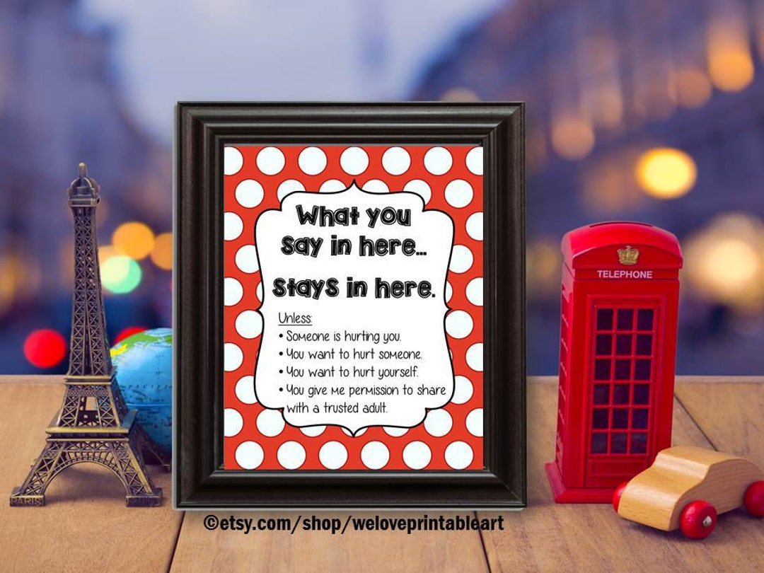 Confidentiality Rules Sign, School Counselor Gift, Counseling ...