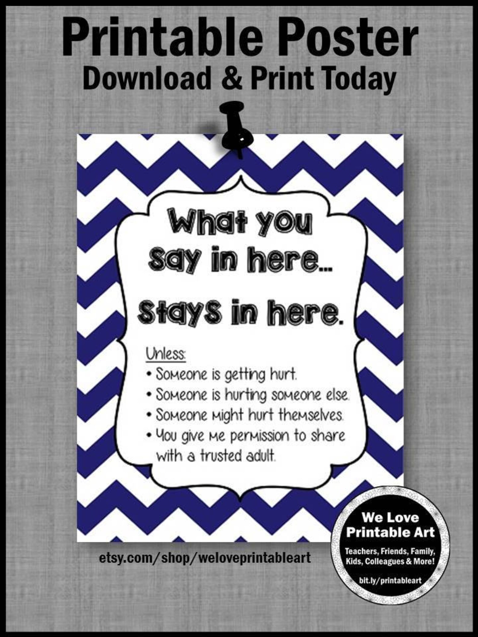 Navy Confidentiality Rules Sign School Counselor Gifts | Etsy