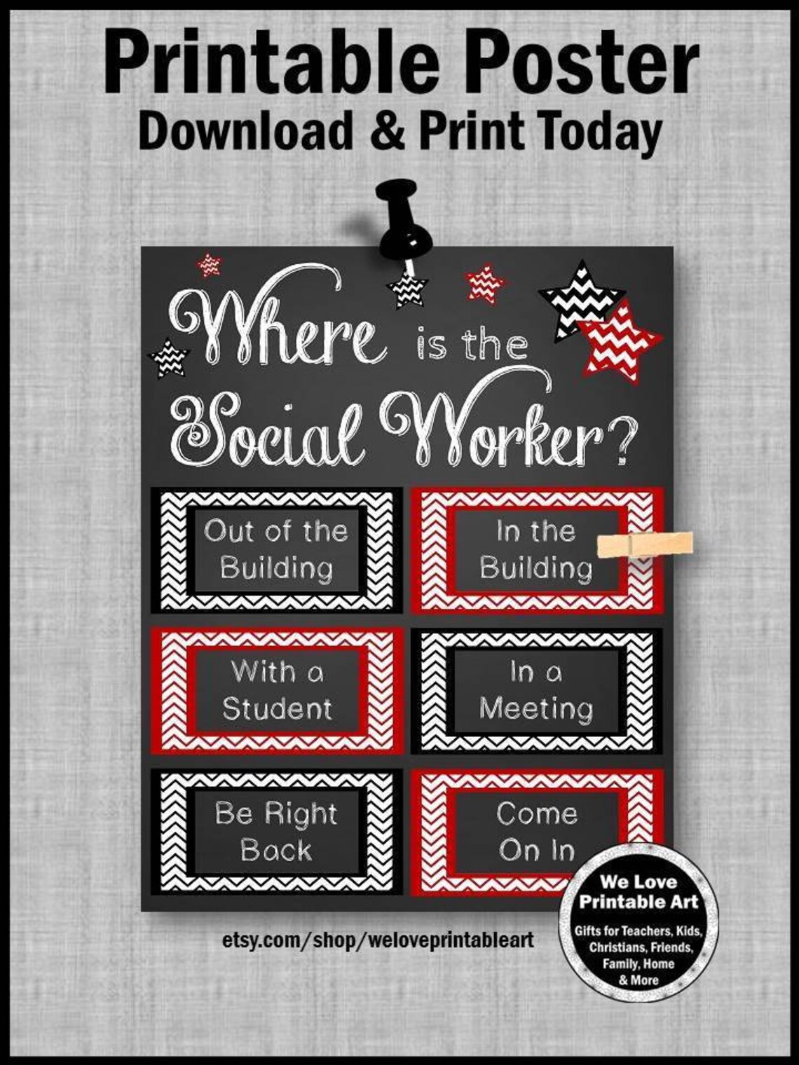Out of Office Door Sign School Social Worker Gift Idea | Etsy