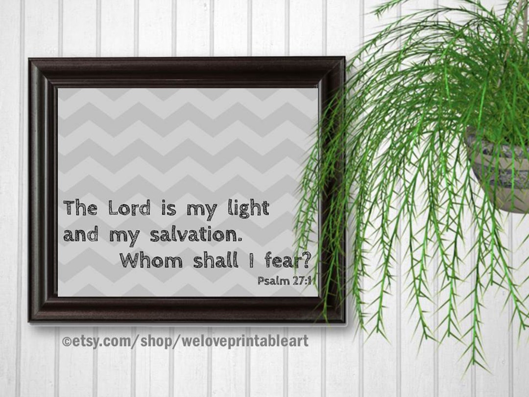 Psalm 27:1 Scripture Printable Bible Verse Art, Christian Wall Art ...