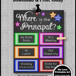 Where is the Principal Door Sign, School Principal Appreciation Gift ...