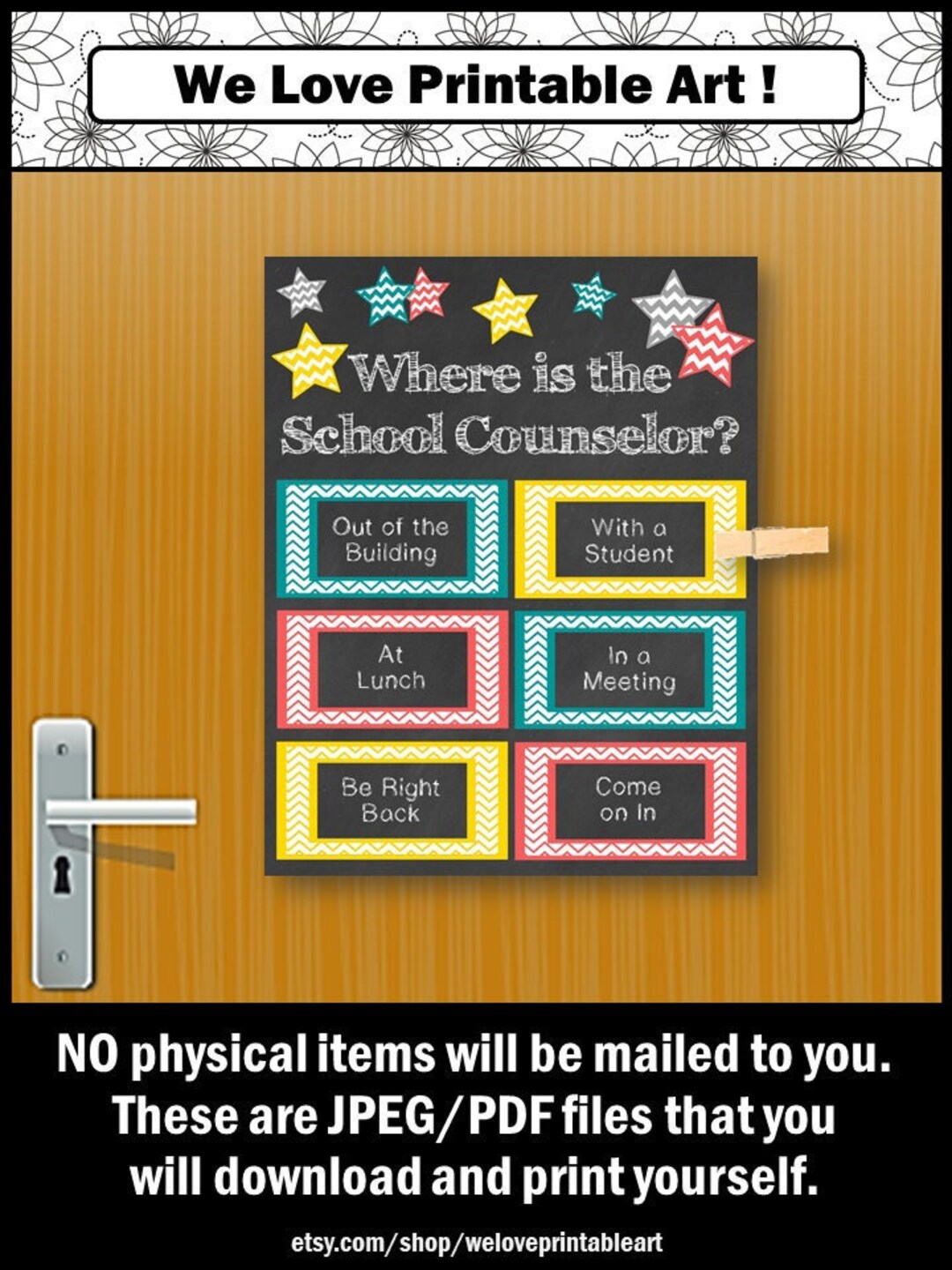 Where is the School Counselor Office Door Sign, PRINTABLE Gifts ...