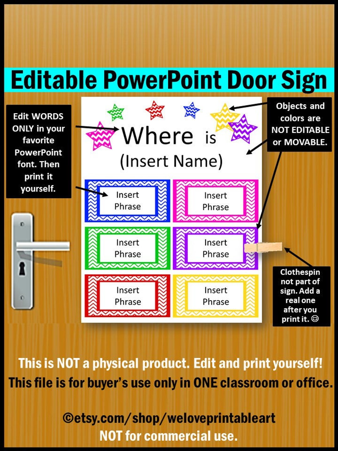 Rainbow Editable Office Door Sign Personalized PRINTABLE - Etsy