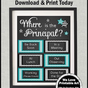 PRINTABLE Gift for School Principal, Office Door Sign, Where is the ...