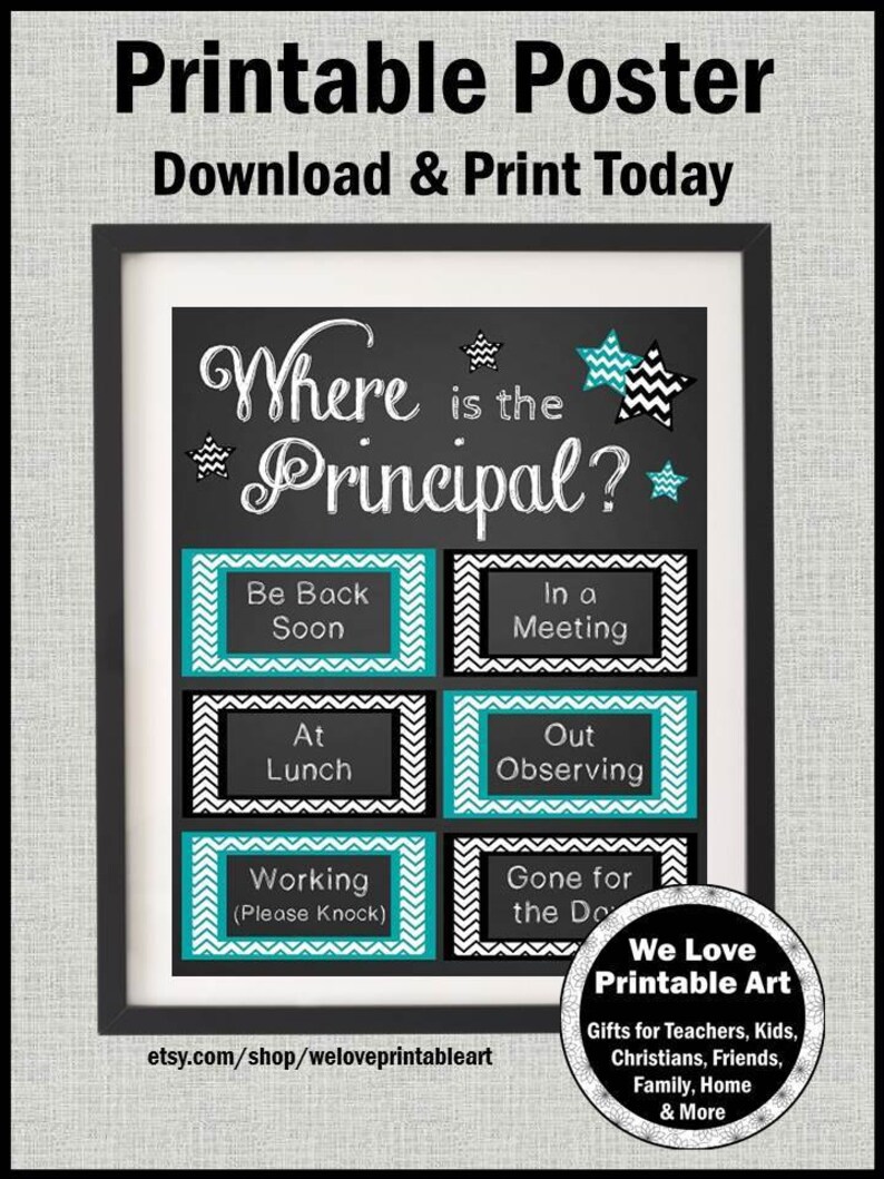 PRINTABLE Gift for School Principal Office Door Sign Where - Etsy