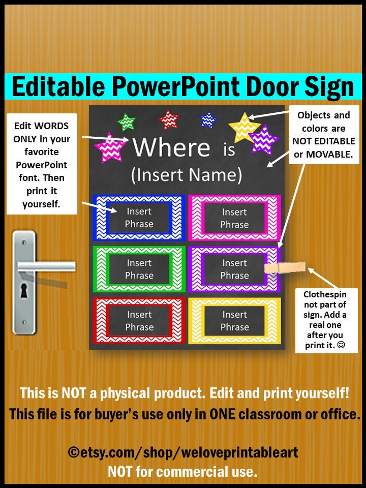 Custom Office Door Sign Personalized, Where Am I Door Sign, Editable ...