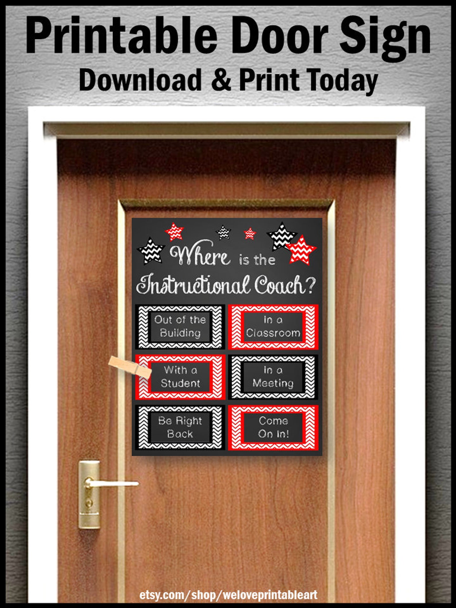 Where is the Instructional Coach Gift Office Door Sign | Etsy