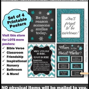 School Social Worker Gift BUNDLE Printable Posters, Office Door Sign ...