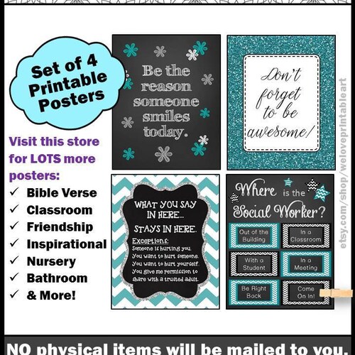 School Social Worker Gift BUNDLE Printable Posters Office - Etsy