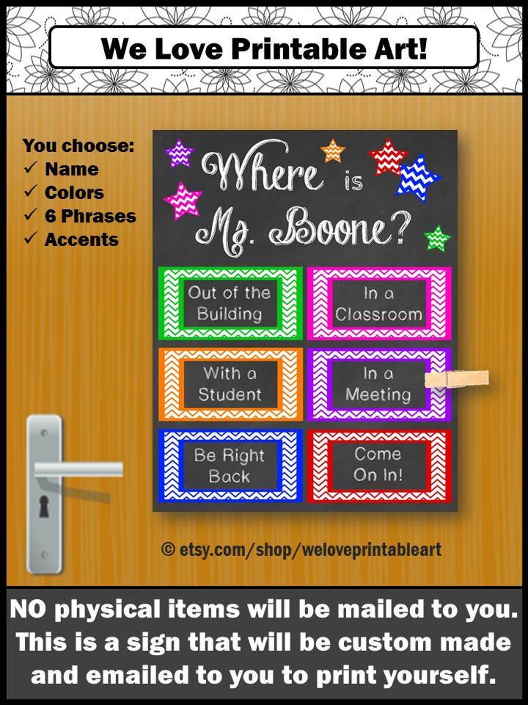 Custom DIGITAL FILE Only, School Counselor Gift, Custom Door Decoration ...