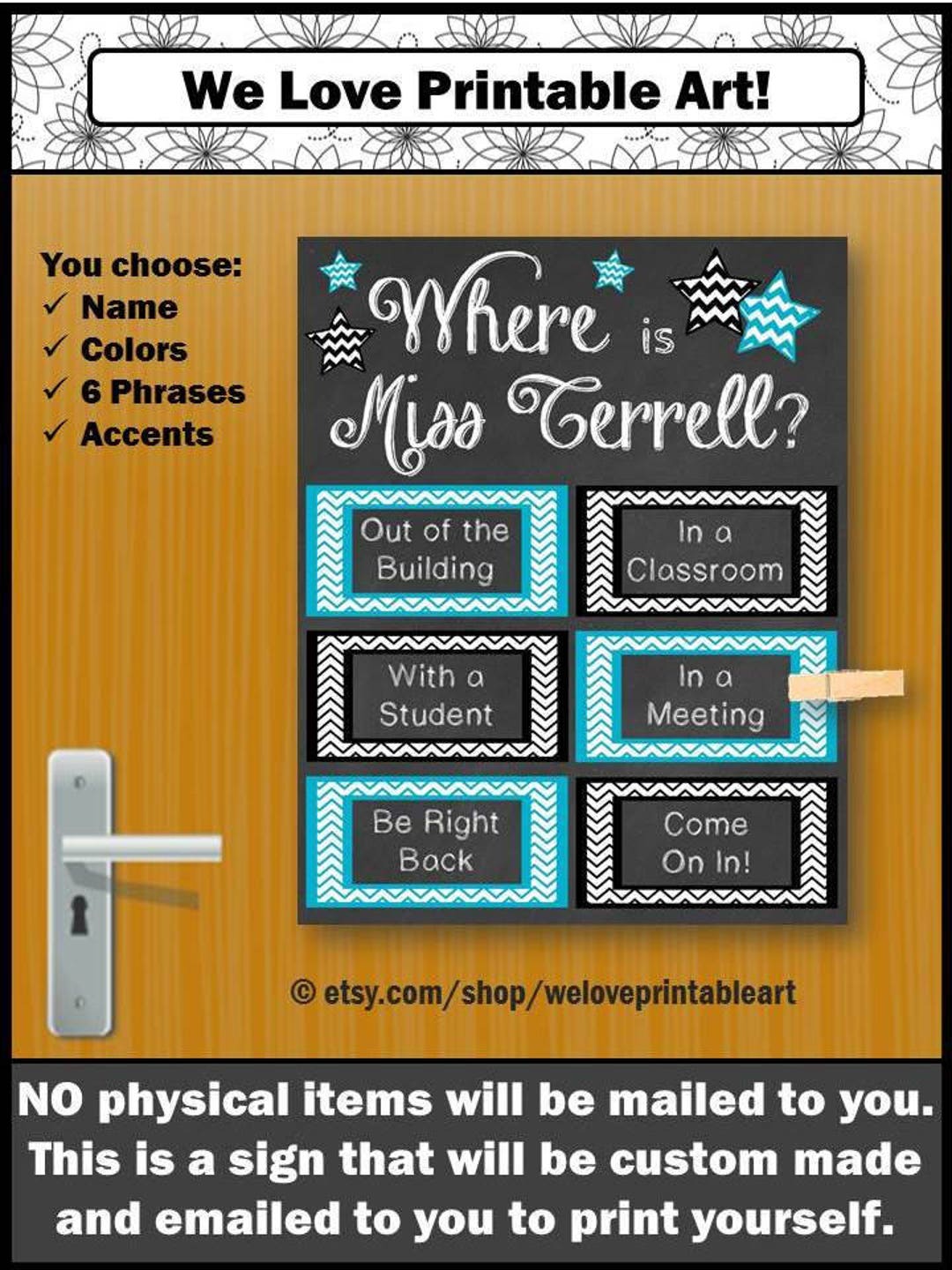 Boss Gift, Bosses Day, Custom Name Door Sign DIGITAL FILE Only, Office ...