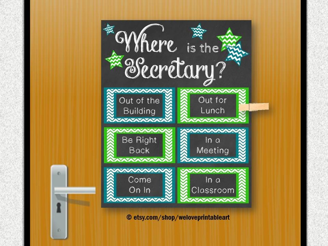Secretary Gifts / Door Sign / Office Decor / Where is the Secretary ...