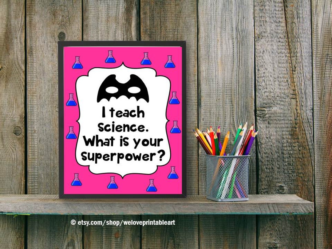 Science Teacher Printable Poster, Superhero Gift (digital Download) - Etsy