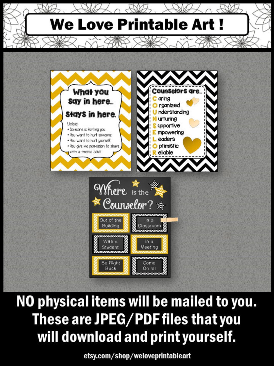 School Counselor Gifts Poster BUNDLE Confidentiality Sign, Counseling ...